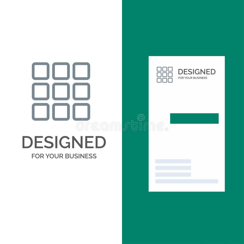 Web, Grid, Shape, Squares Grey Logo Design and Business Card Template ...
