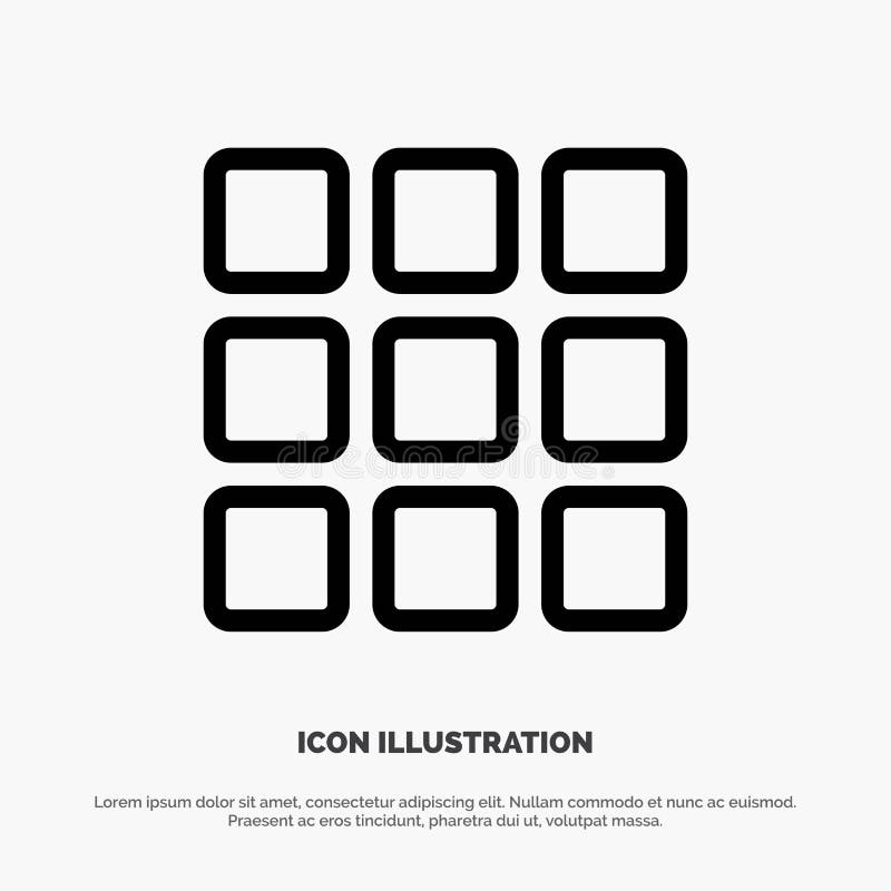 Web, Grid, Shape, Squares Line Icon Vector Stock Vector - Illustration ...