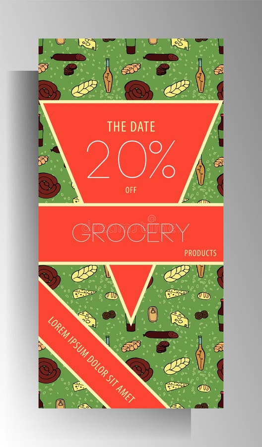 Grocery Banner Template Design. Vector Stock Illustration ...