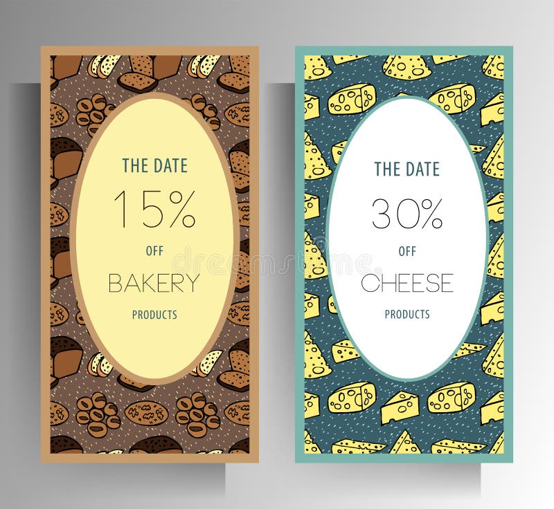 Grocery Store Design Banner, Poster, Flyer Template Set. Stock ...