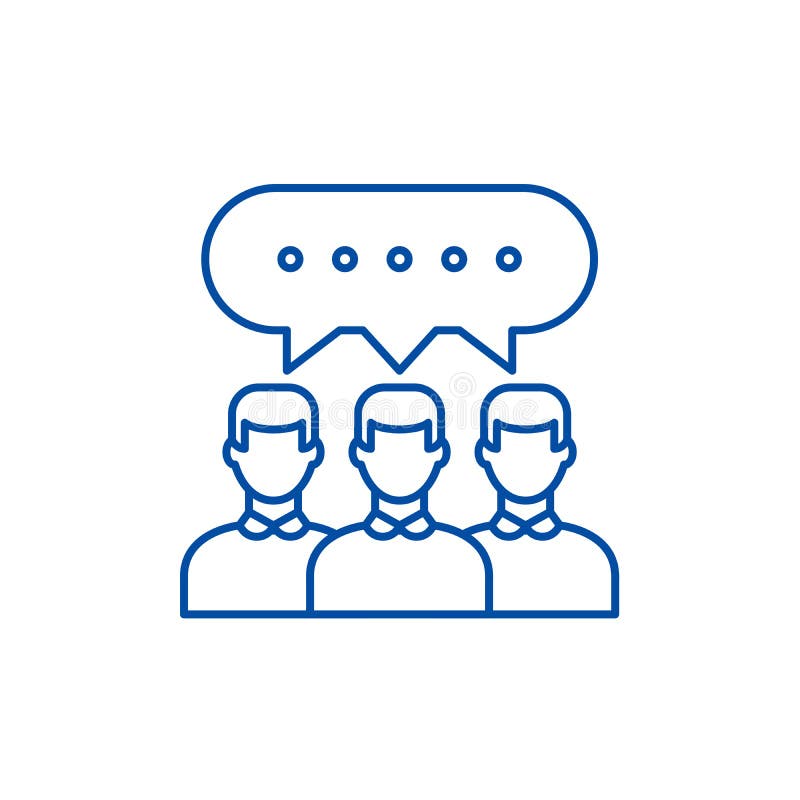 Group Discussion Line Icon Concept. Group Discussion Flat Vector Symbol ...