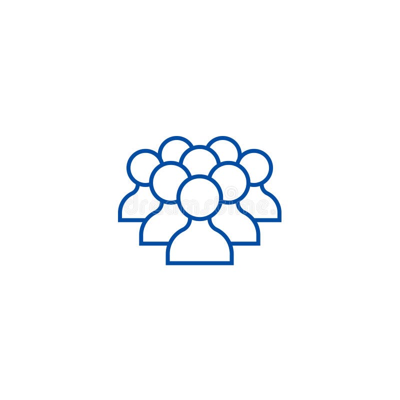 Group of Users Line Icon Concept. Group of Users Flat Vector Symbol ...