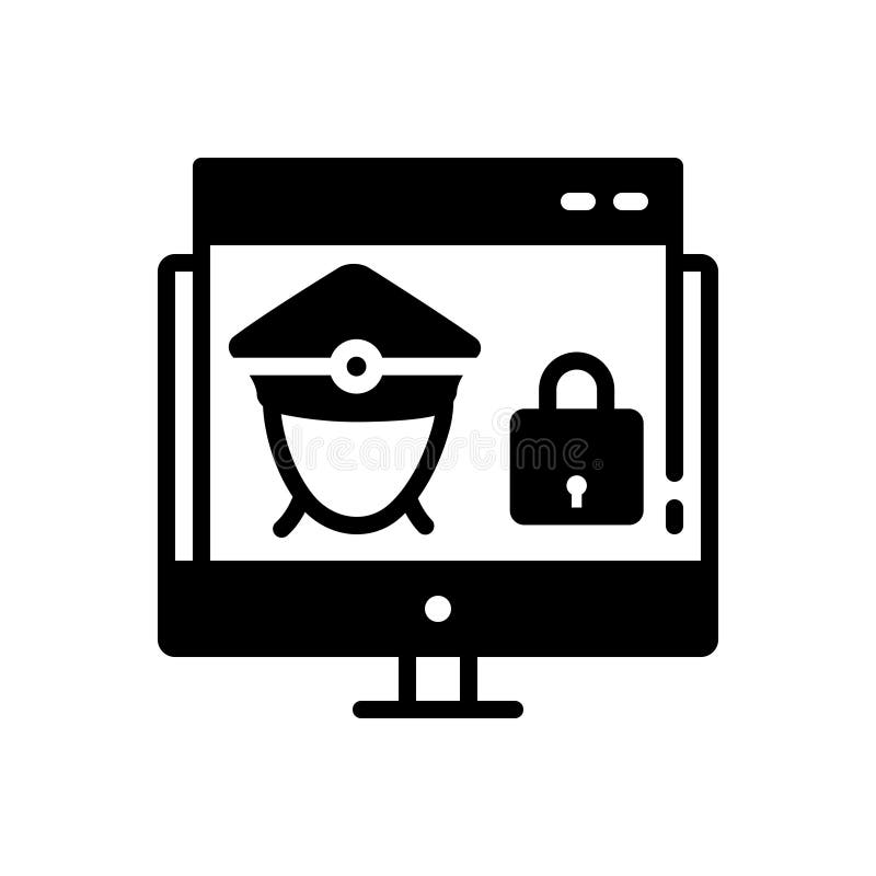 Black Solid Icon for Web Guard, Secure and Safety Stock Vector ...