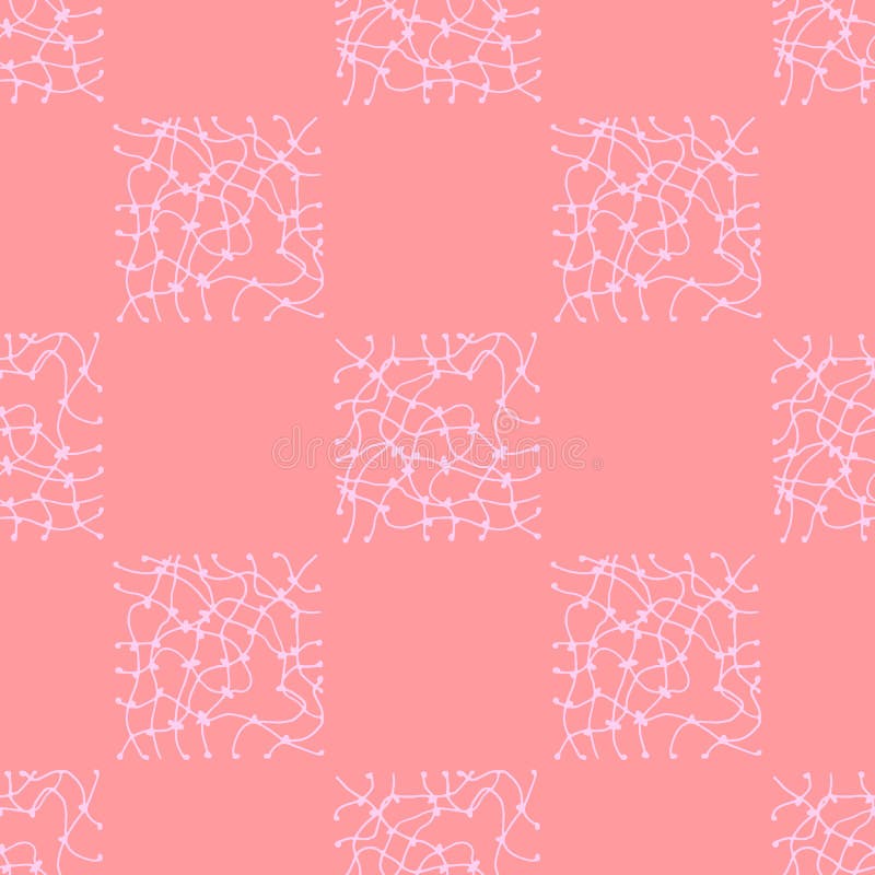 Hand Drawn Abstract Seamless Texture on a Red Pastel Background. Stock ...