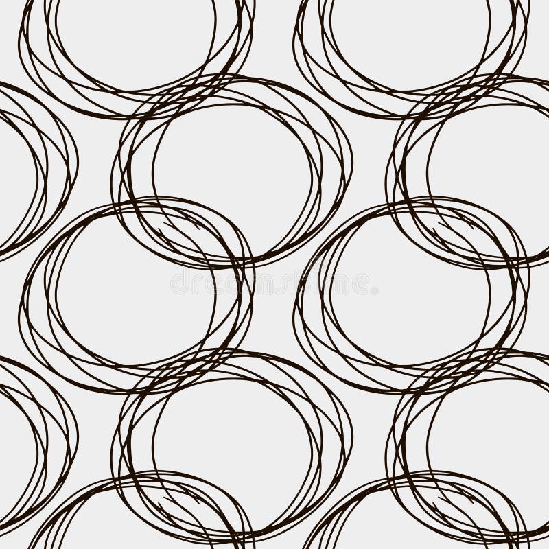 Hand Drawn Circles Seamless Pattern. Black and White Vector Stock ...