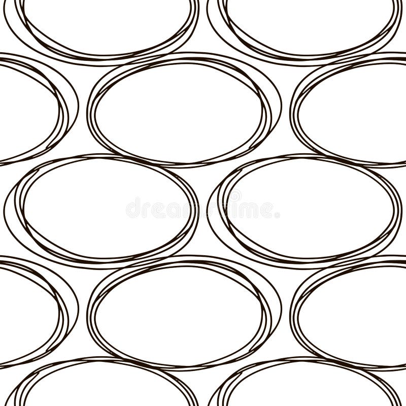 Hand Drawn Circles Seamless Pattern. Black and White Vector Stock ...