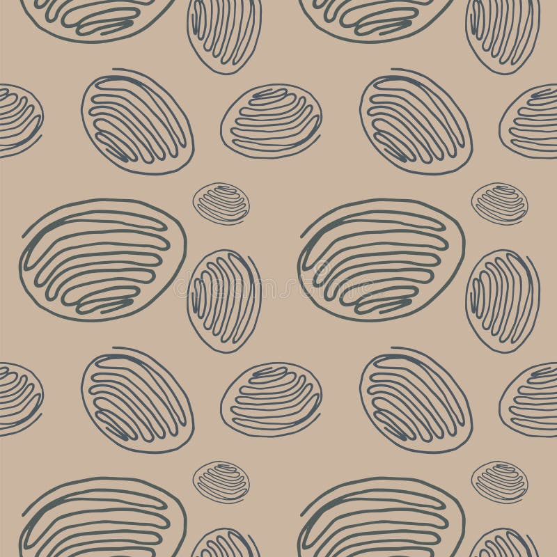 Hand Drawn Elements Seamless Pattern. Vector Vintage Brown Color Stock ...
