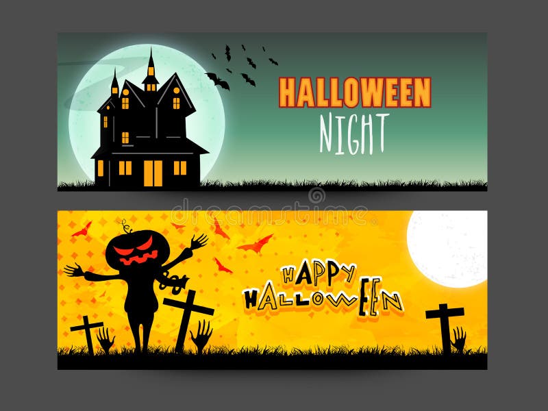 Web Header or Banner for Halloween Party. Stock Illustration ...