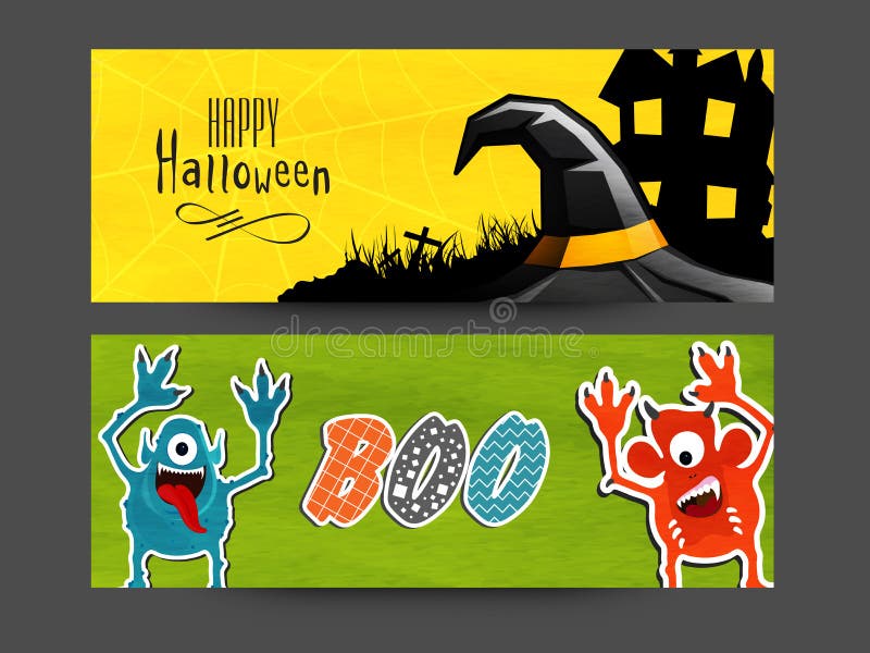 Web Header or Banner for Halloween Party. Stock Illustration ...