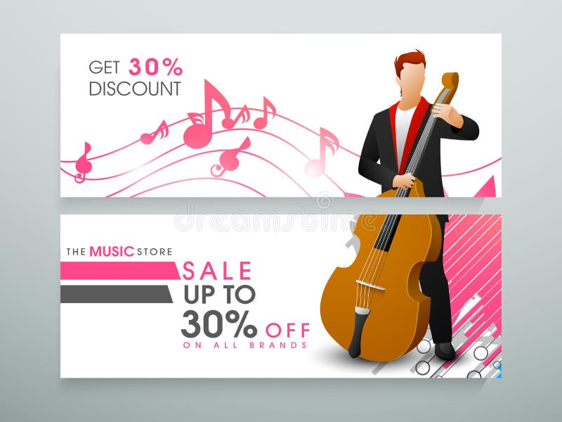 Web Header or Banner for Music Store. Stock Illustration - Illustration ...
