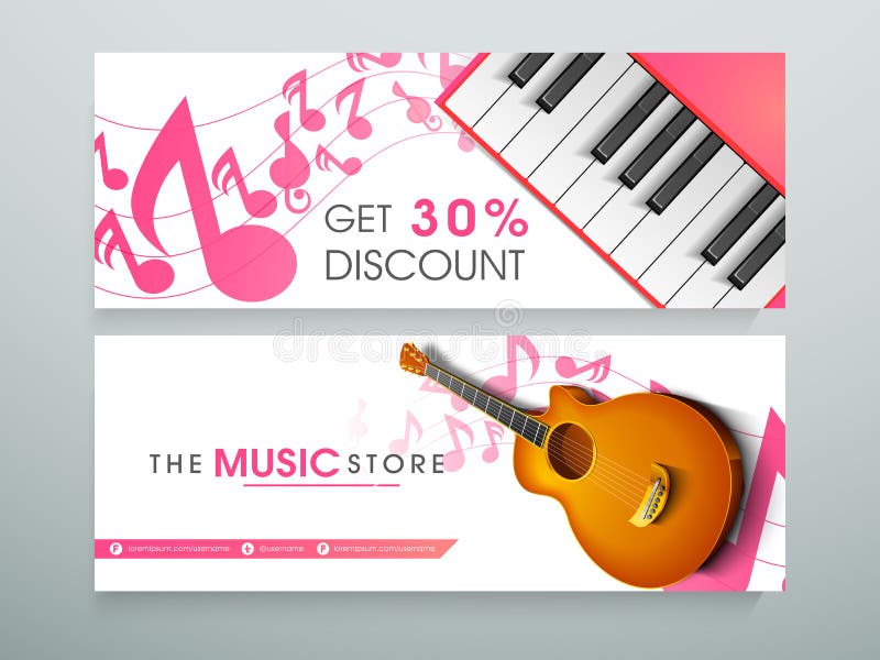 Music notes header stock illustration. Illustration of abstract - 16901241