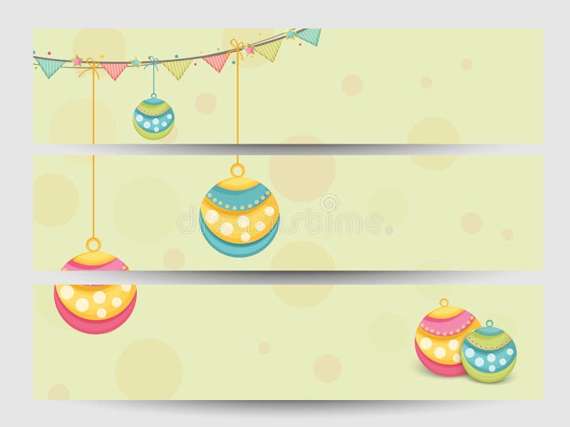 Web Header or Banner Set for Christmas and New Year 2015 Celebration ...