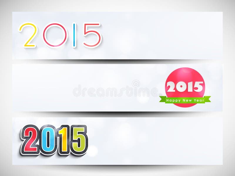 Web Header or Banner Set for Happy New Year 2015 Celebration. Stock ...