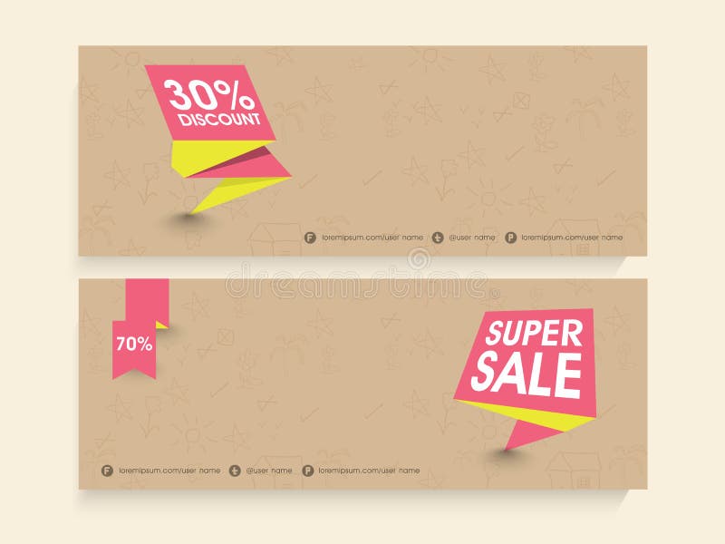 Web Header or Banner Set for Sale. Stock Illustration - Illustration of ...