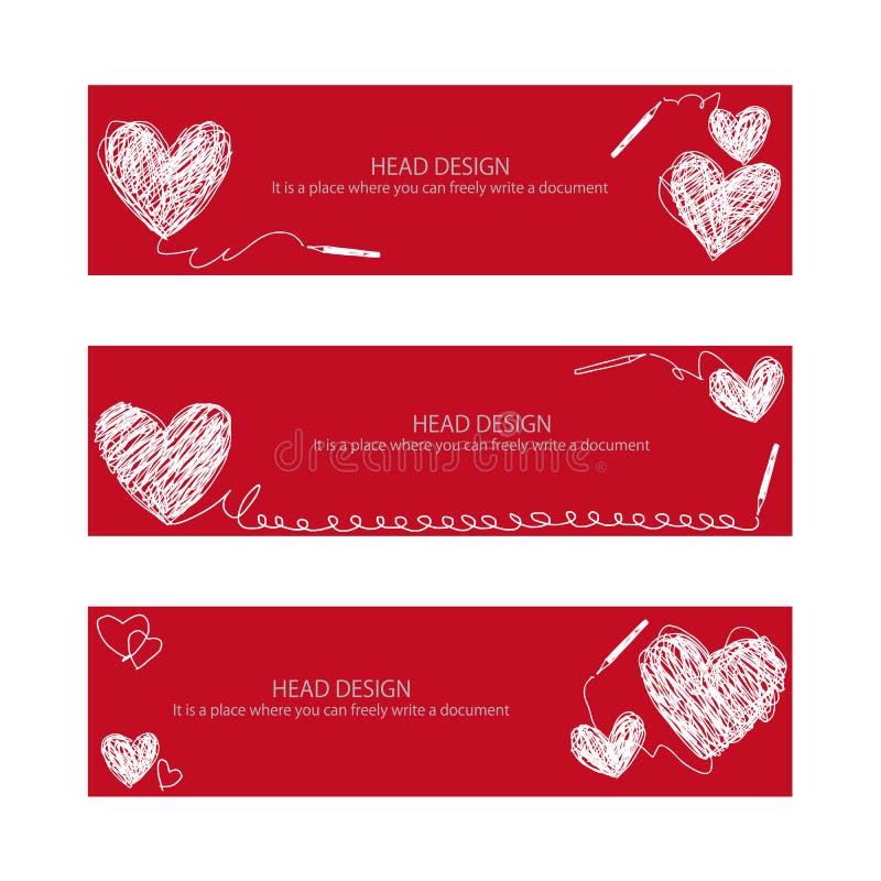 Web Header Design of the Heart that I Constituted at a Line, Stock ...