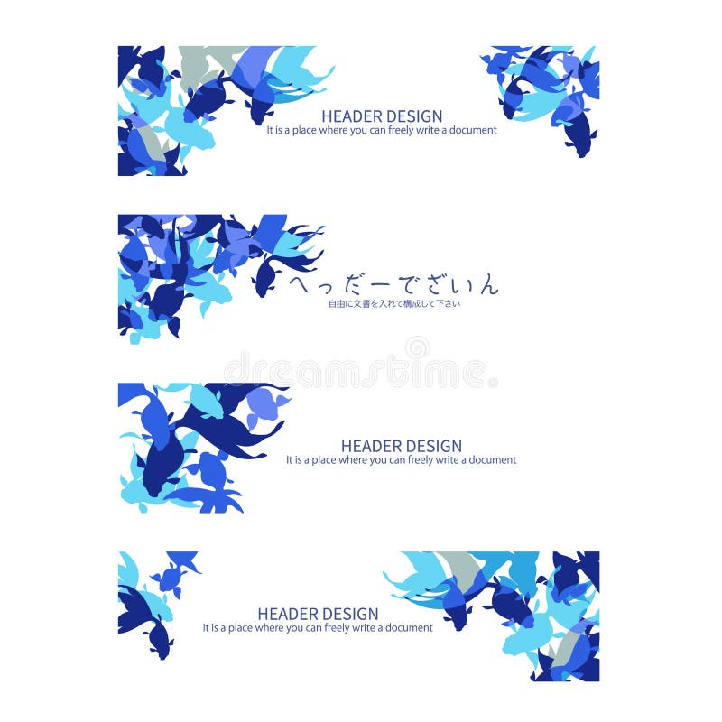 Web Header Design with Japanese Style Goldfish, Stock Vector ...