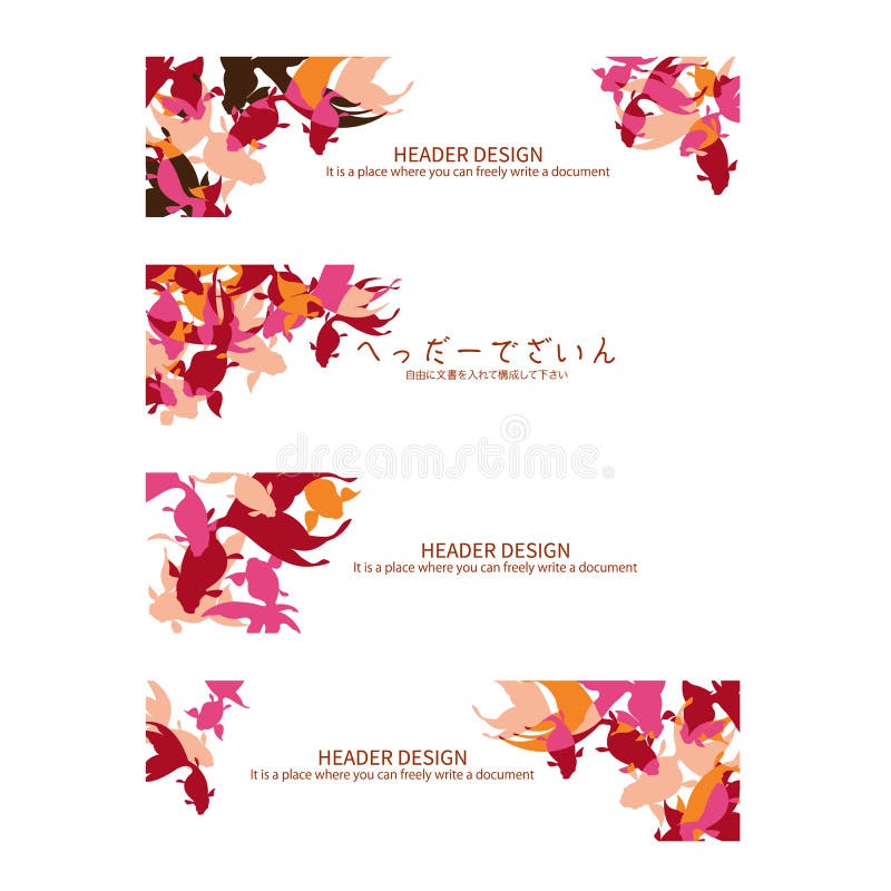 Web Header Design with Japanese Style Goldfish, Stock Vector ...