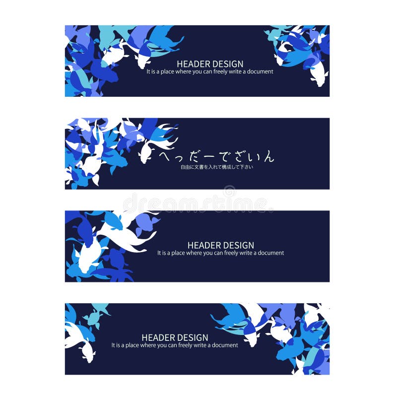 Web Header Design with Japanese Style Goldfish, Stock Vector ...
