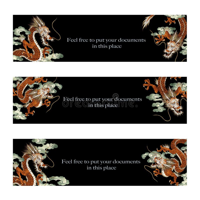 Web Header Design Using the Japanese-style Dragon Stock Illustration ...