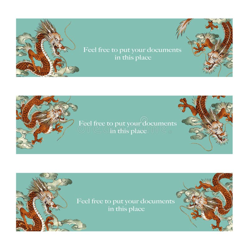 Web Header Design Using the Japanese-style Dragon Stock Illustration ...