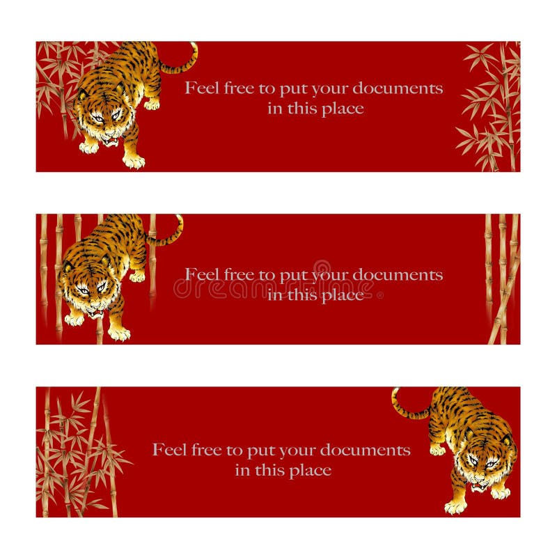 Web Header Design Using the Japanese-style Tiger Stock Illustration ...