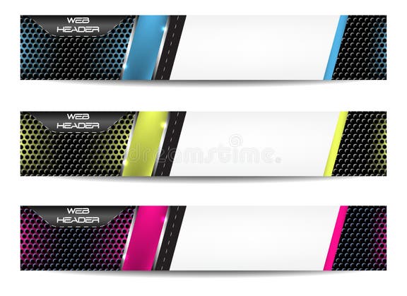 Web Header, Set of Banner. Design with Precise Dimension. Stock Vector ...