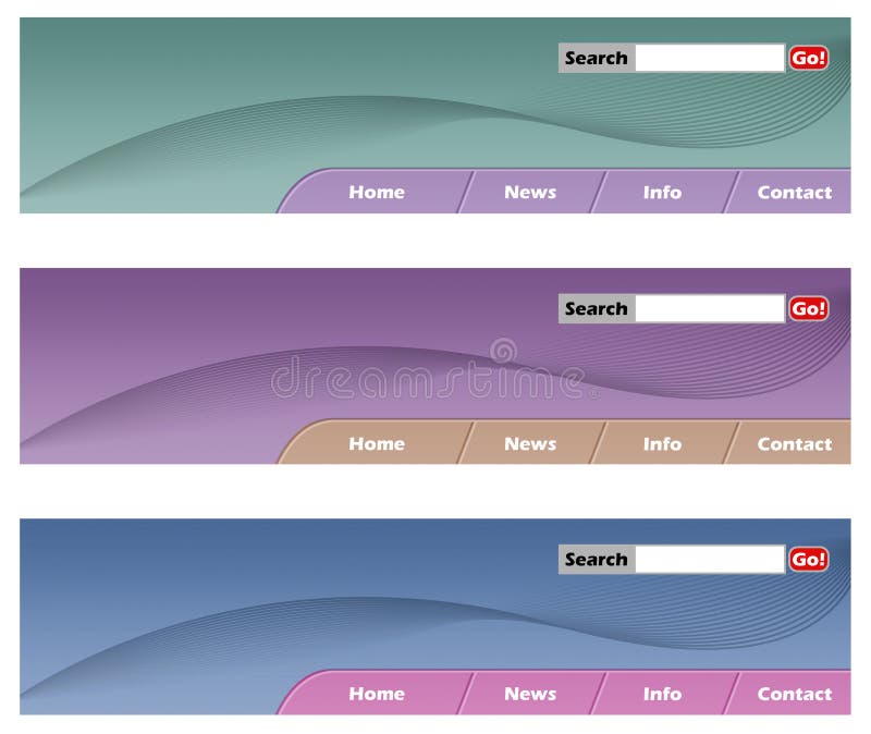 Web header Three colors stock illustration. Illustration of search ...