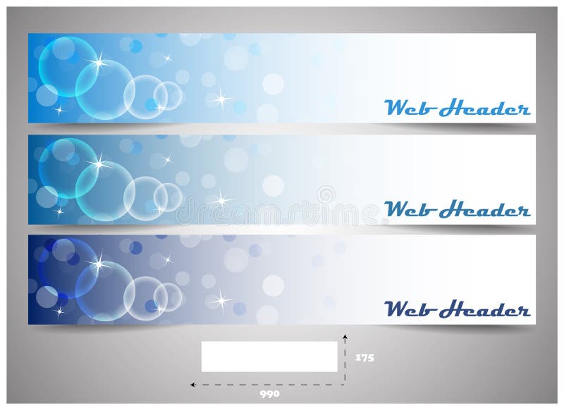 Web Headers with Precise Dimension, Set of Banners Stock Vector - Illustration of creative ...