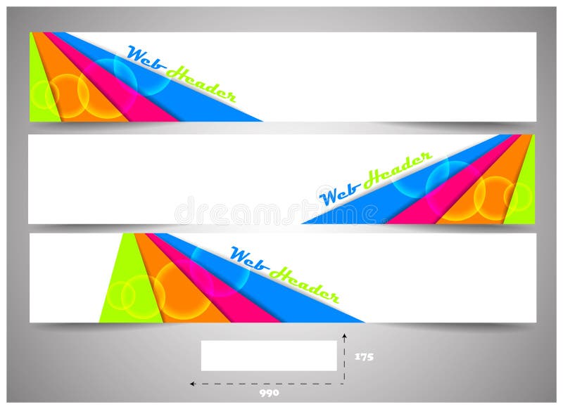 Web Headers with Precise Dimension, Set of Banners Stock Vector ...