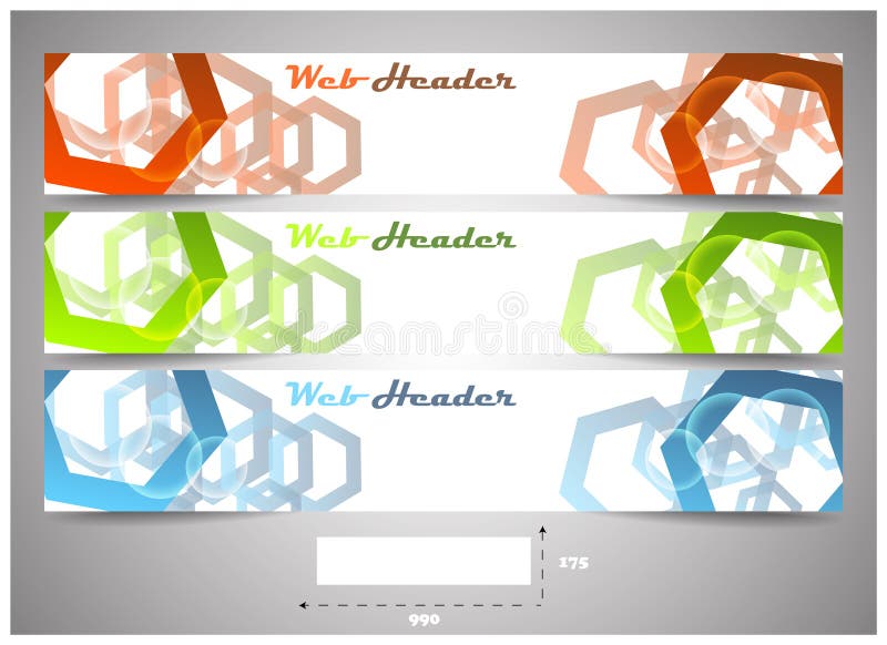 Web Headers with Precise Dimension, Set of Banners Stock Vector ...
