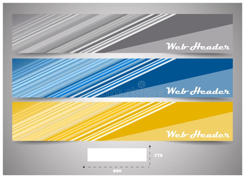 Web Headers with Precise Dimension, Set of Banners Stock Vector ...
