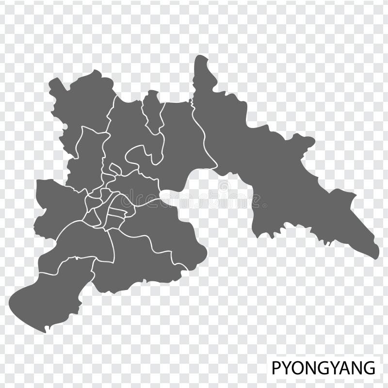 High Quality Map of Pyongyang is a Capital of the North Korea, with ...