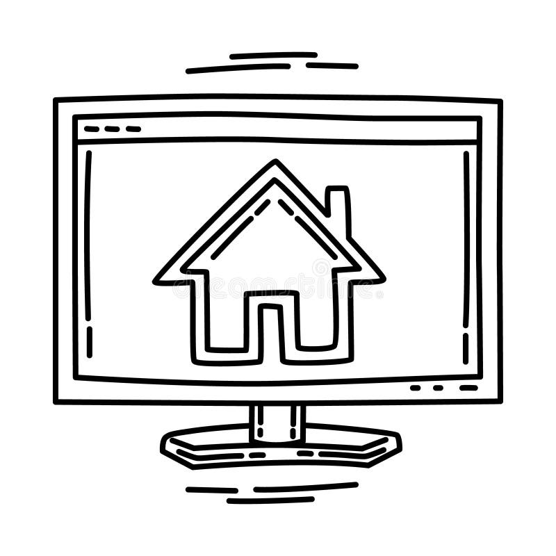 Web Homepage Icon. Doodle Hand Drawn or Outline Icon Style Stock Vector ...