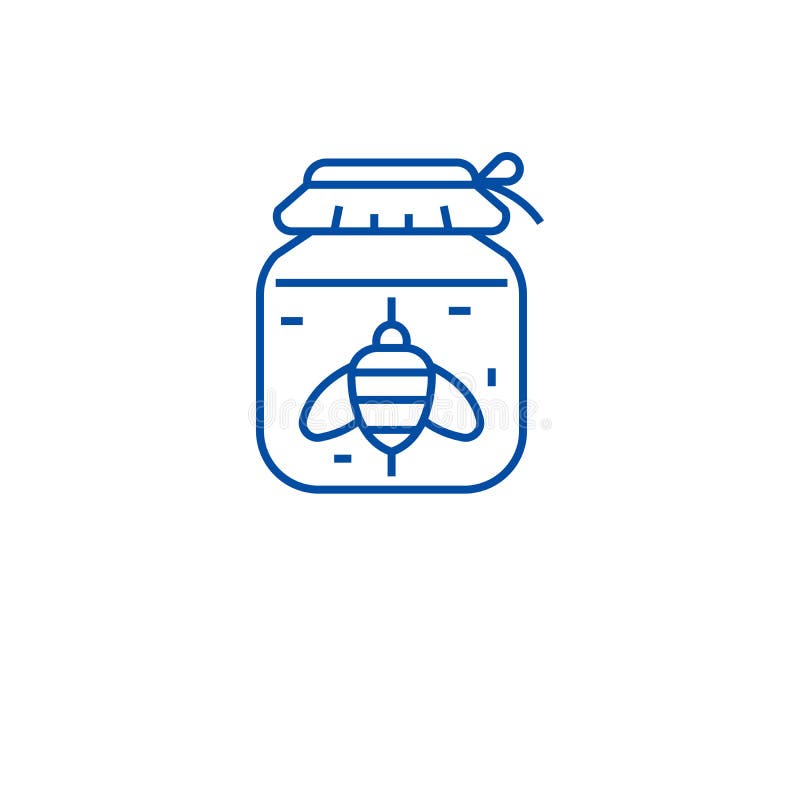 Honey Jar Line Icon Concept. Honey Jar Flat Vector Symbol, Sign ...