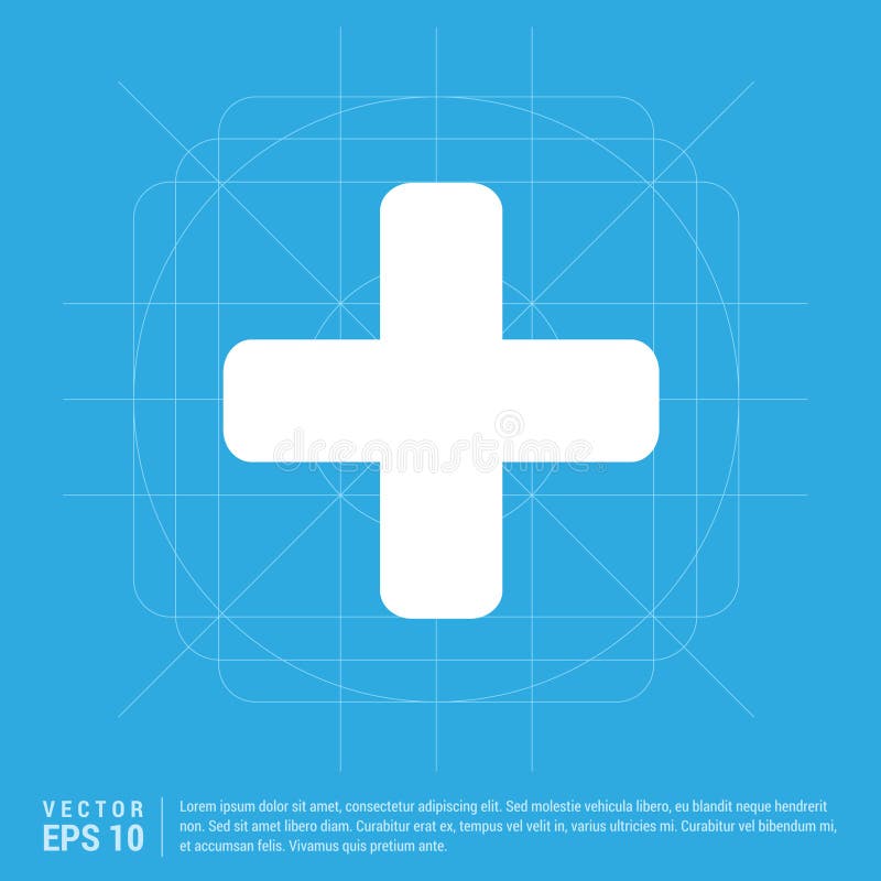 Hospital Plus Sign Button Icon Stock Vector - Illustration of hospital ...