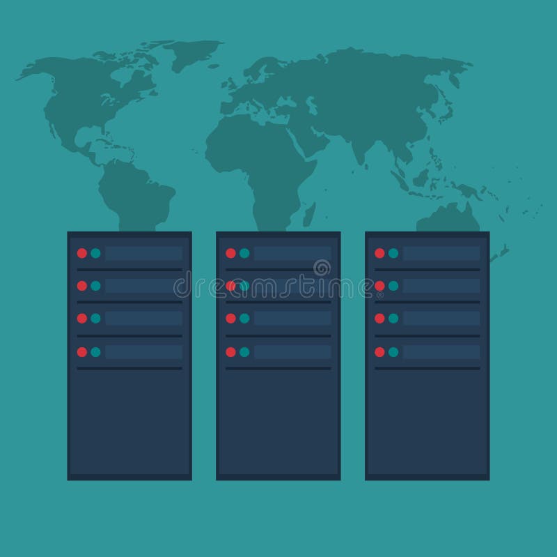 Web Hosting and Big Data Design Stock Illustration - Illustration of ...