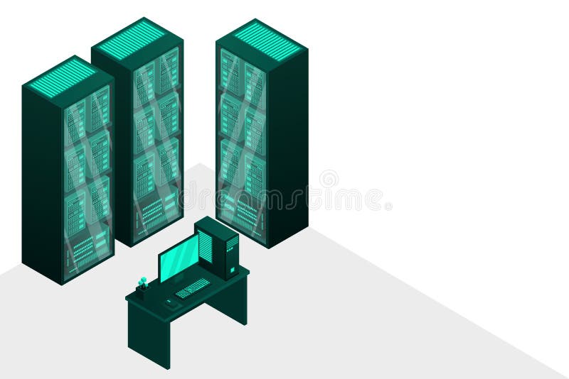 Server Rack. Server Room Data Center. Network Server Isolated. Server in Flat Design Stock ...