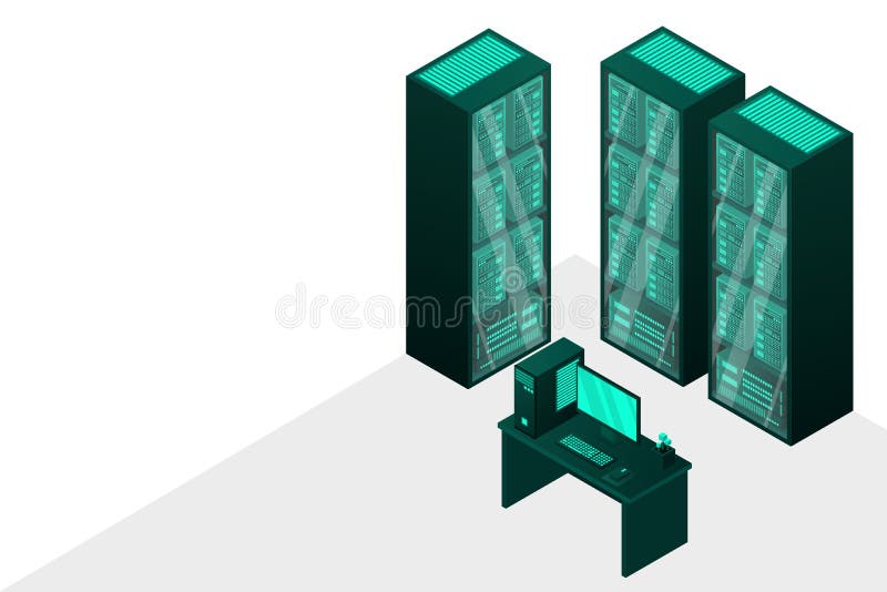 Server Rack. Server Room Data Center. Network Server Isolated. Server in Flat Design Stock ...