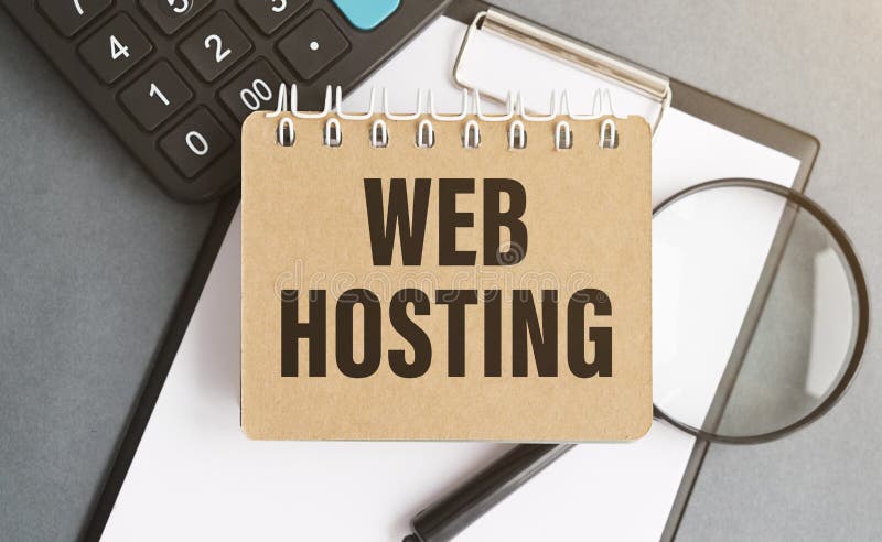 Web Hosting Business Text Concept. Text in Notebook Stock Image - Image ...