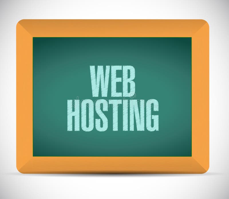 Web Hosting Chalkboard Sign Concept Stock Illustration - Illustration ...