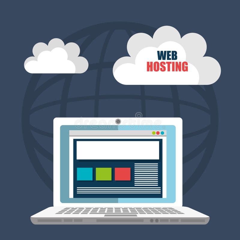 Web Hosting and Cloud Computing Stock Illustration - Illustration of ...