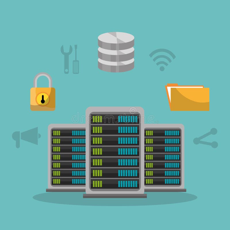 Web Hosting and Cloud Computing Stock Illustration - Illustration of ...