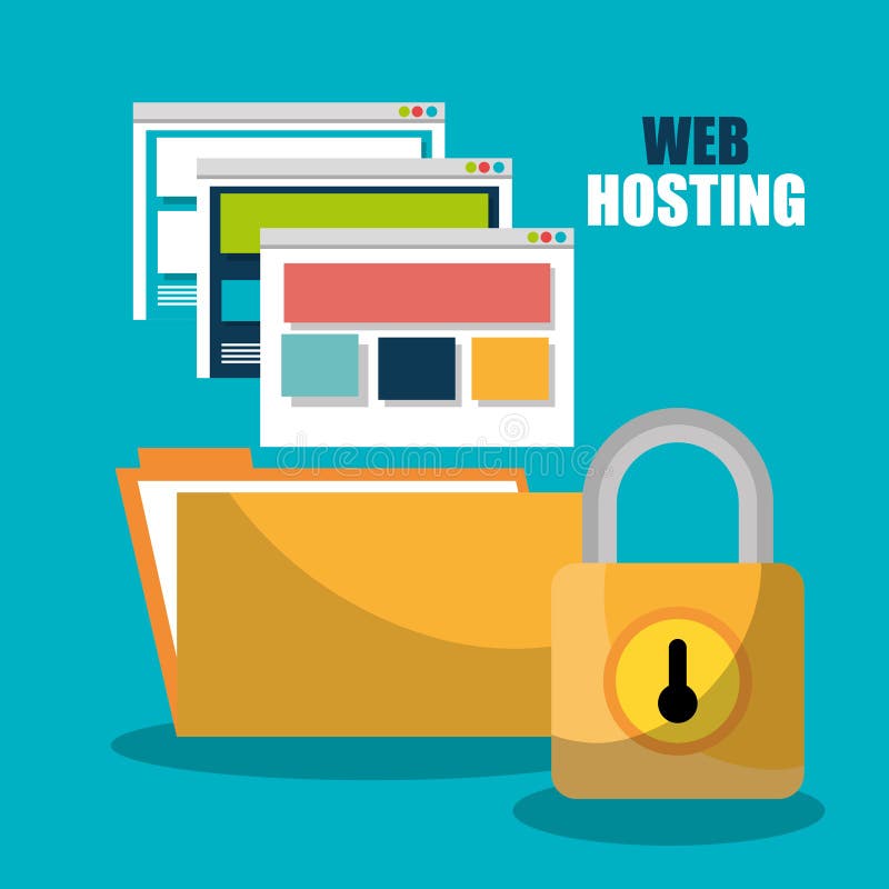 Web Hosting and Cloud Computing Stock Illustration - Illustration of ...