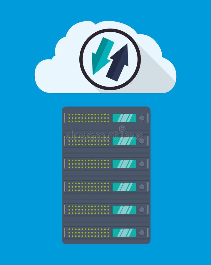 Web Hosting and Cloud Computing Stock Vector - Illustration of computer, cloudscape: 73234878