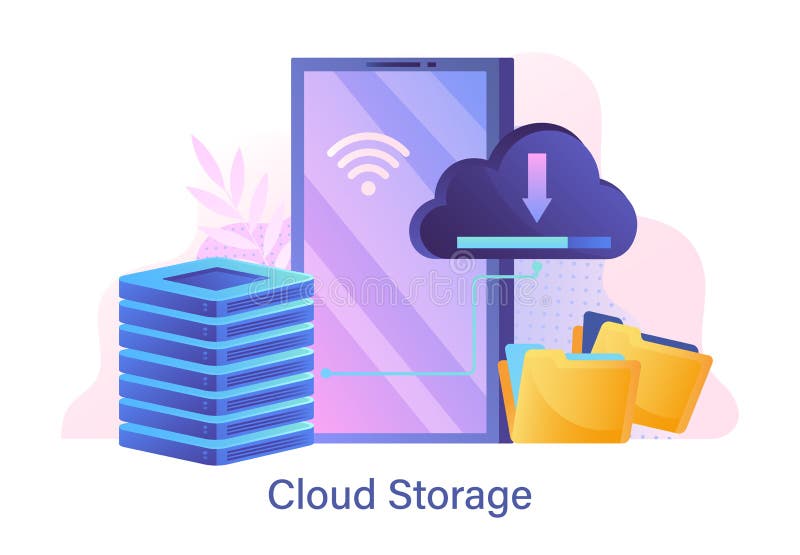 Web Hosting and Cloud Storage Concept Stock Vector - Illustration of communication, design ...