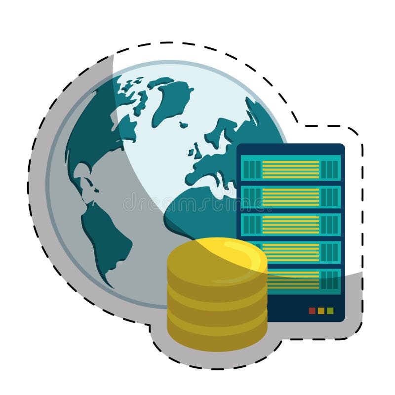 Web Hosting or Data Center Related Icons Image Stock Illustration ...