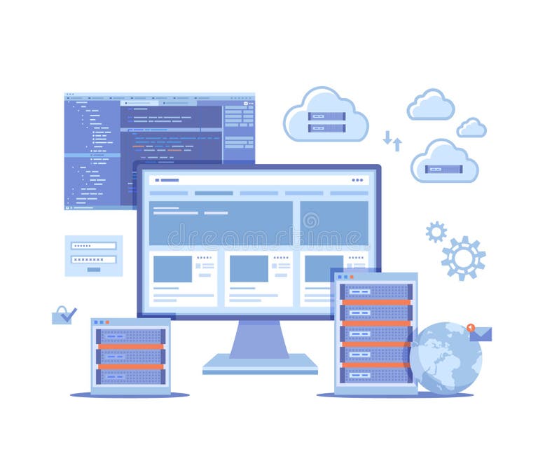 Servers Processing Stock Illustrations – 11,898 Servers Processing ...
