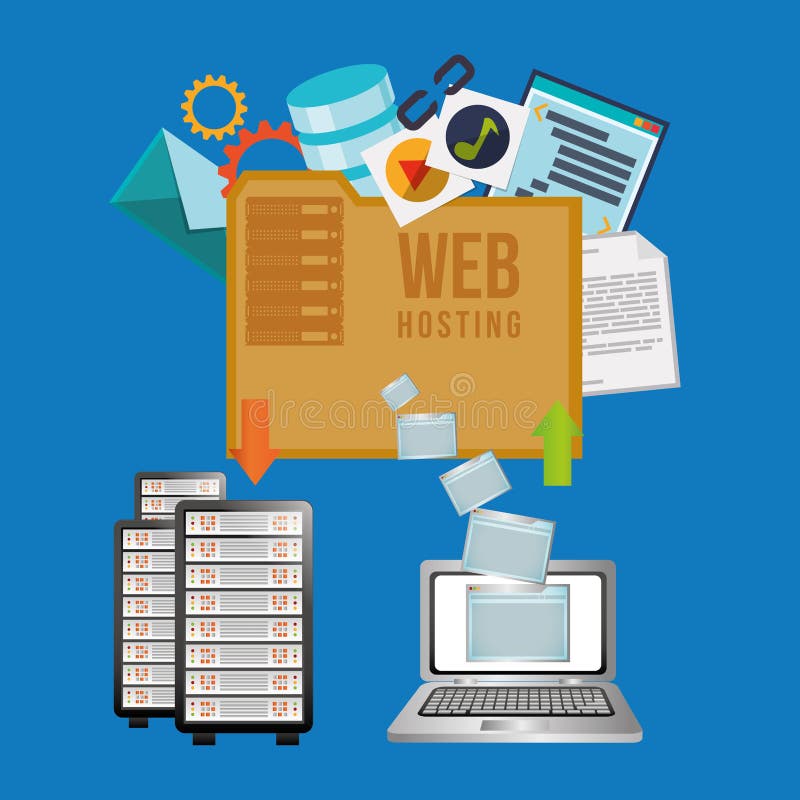 Web hosting design stock vector. Illustration of confidence - 59104432