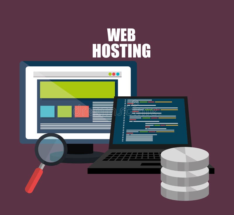 Web hosting and design stock illustration. Illustration of hardware ...