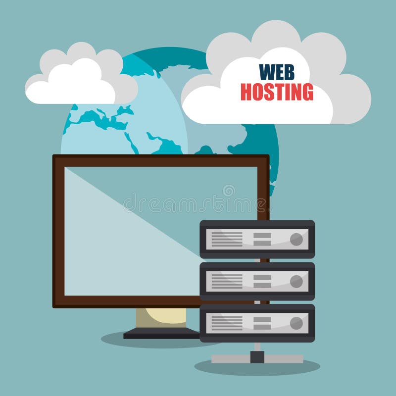 Web hosting design stock illustration. Illustration of backup - 71181756